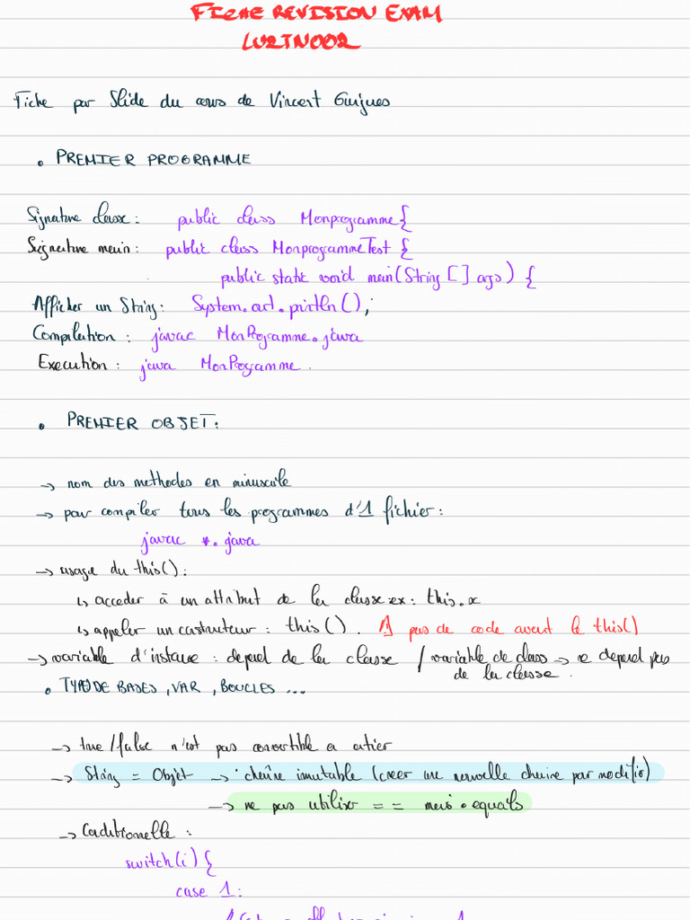 Fiche Annelise JAVA | PDF