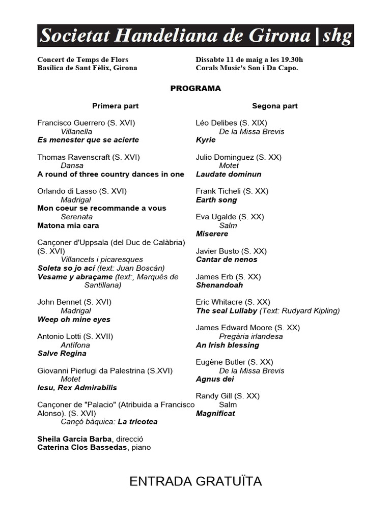 Programa Temps de Flors 24 | PDF