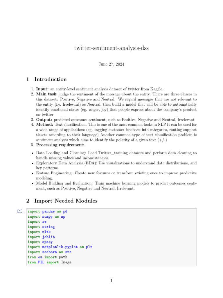 Twitter Sentiment Analysis Dss | PDF