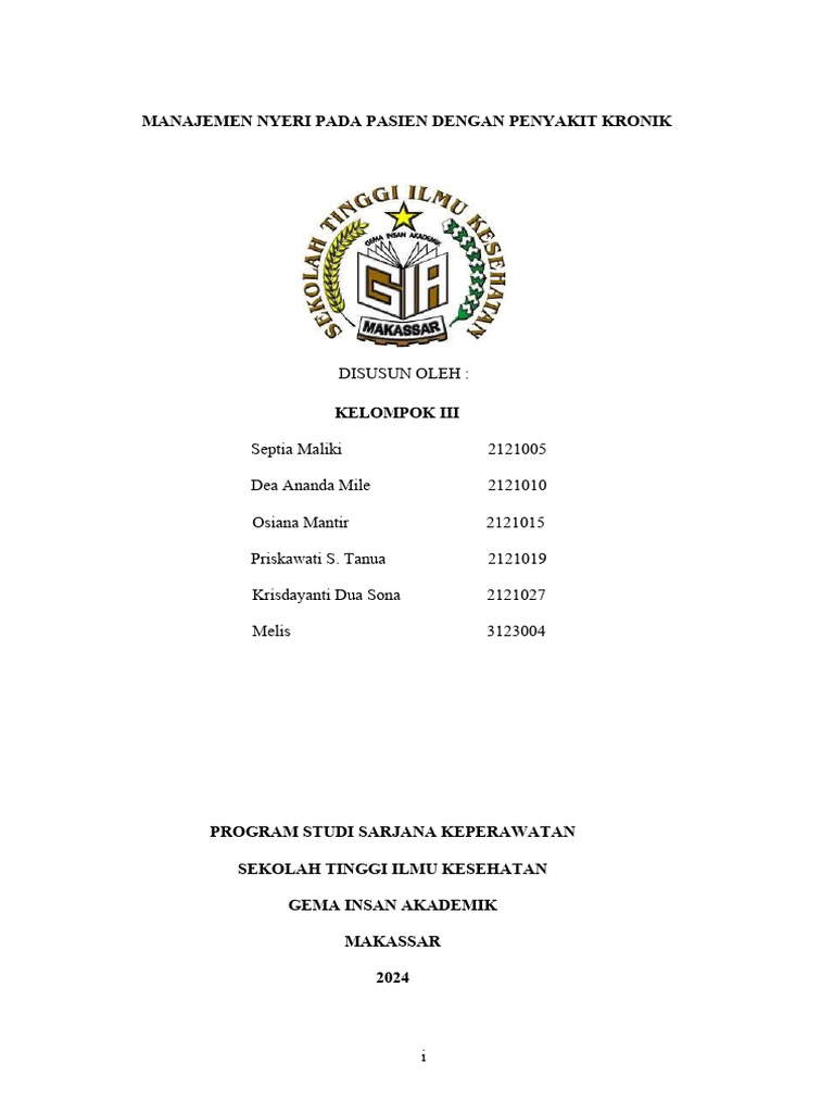 Makalah Manajemen Nyeri Kronik KLP Iv | PDF
