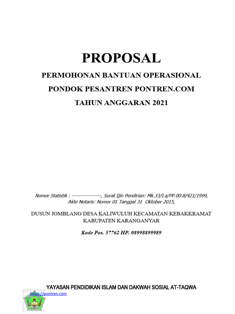 Contoh Proposal Bop | PDF