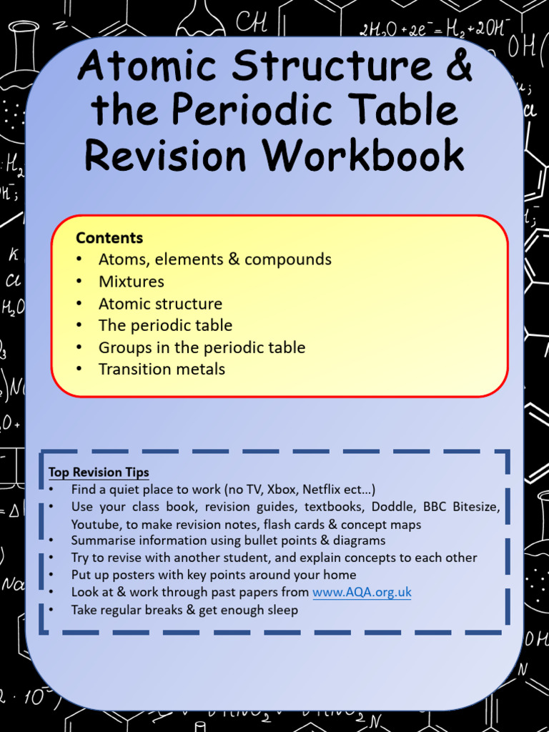 Atomic Structure and The Periodic Table Revision Workbook 2 | PDF ...