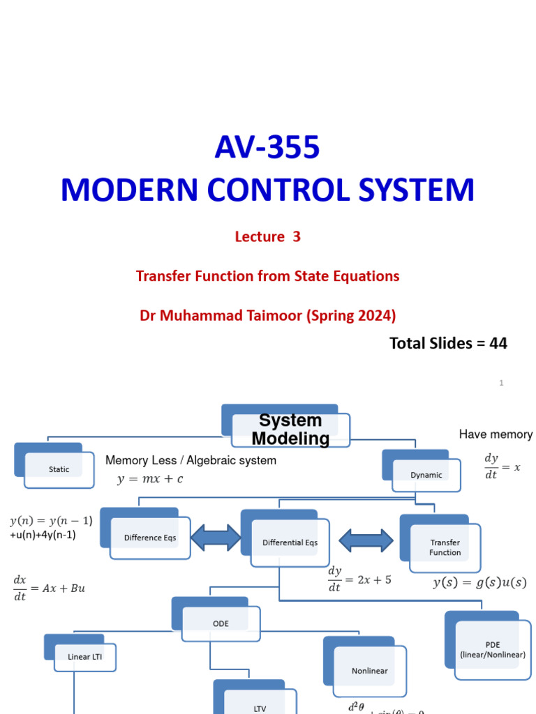 AV355 - MCT - Lec3 - Transfer Function From State Equations | PDF | Eigenvalues And Eigenvectors ...