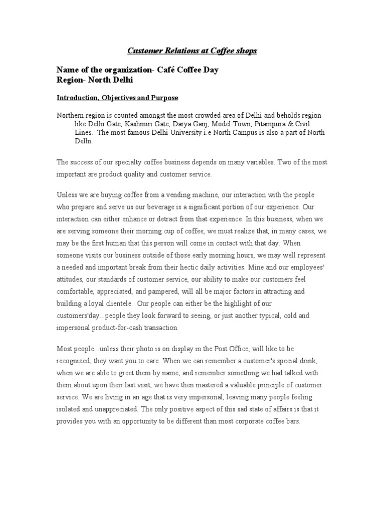 Customer Relations at Coffee Shops.. | PDF | Coffeehouse | Retail