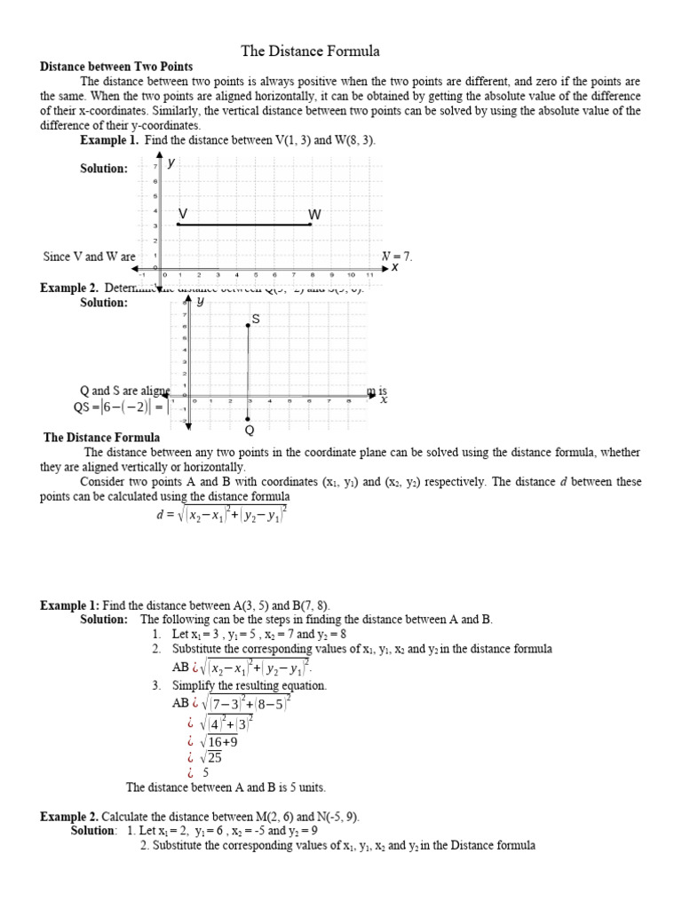 Distance and Midpoint Formula | PDF | Cartesian Coordinate System ...
