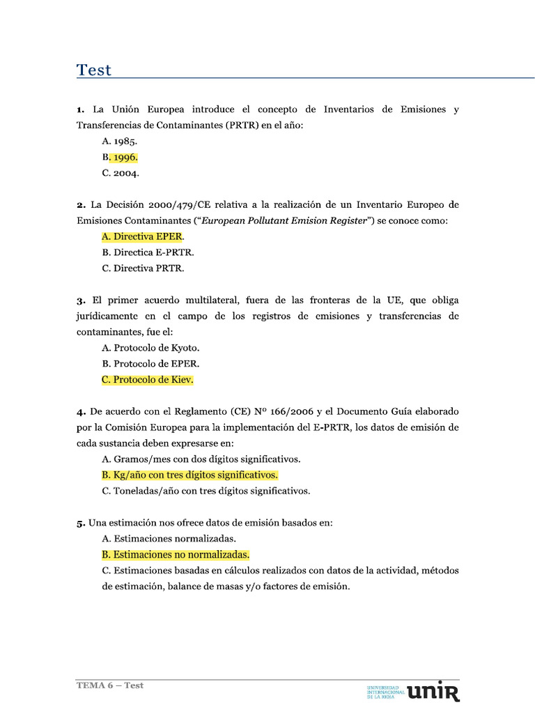 Test Tema 6 | PDF