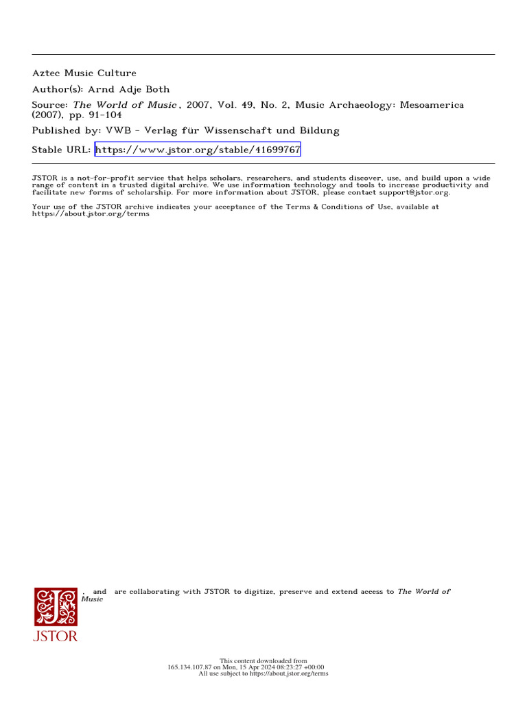 Aztec Music Culture | PDF | Musical Instruments | Mesoamerica
