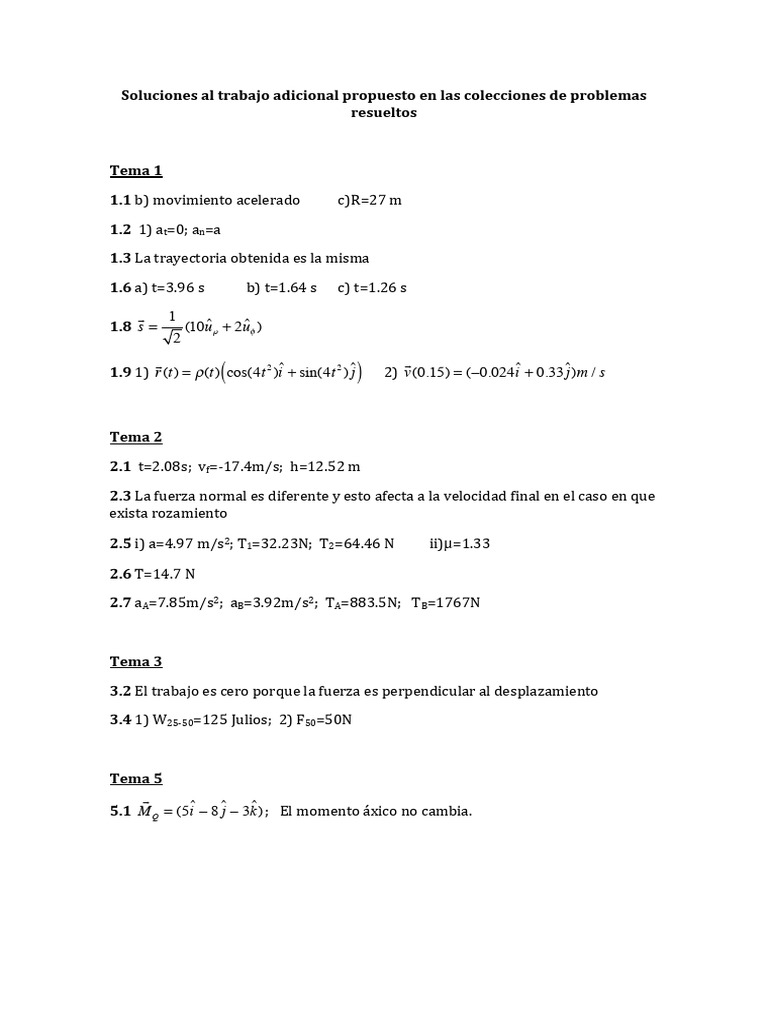 Tema 1 Ejercicios Resueltos Solucion Trabajo Adicional | PDF