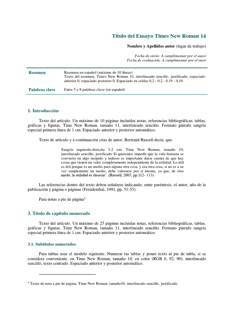 Plantilla para Realizar Ensayos en DISPI-BIOMED2019 | PDF | Citación ...