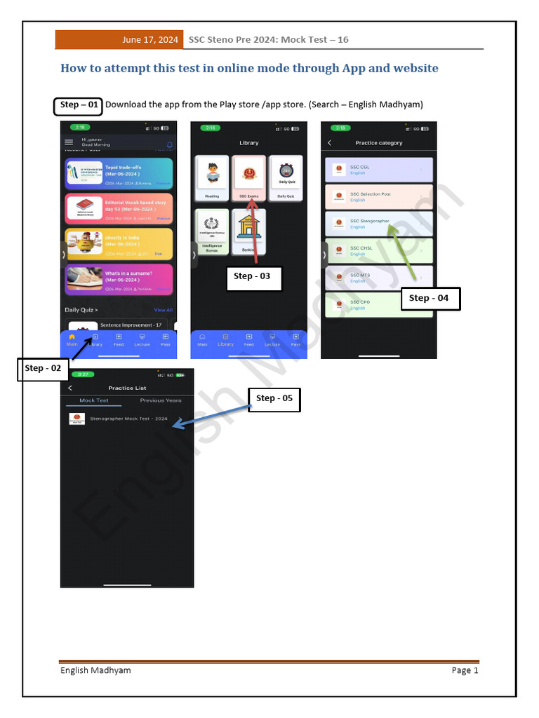 SSC Stenographer Mock Test - 16 (New) | PDF | Water Scarcity | Water