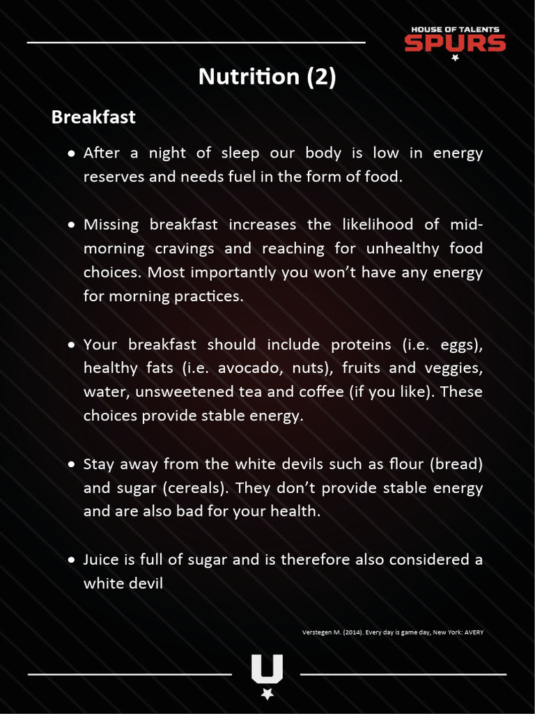 Nutrition Spurs | PDF