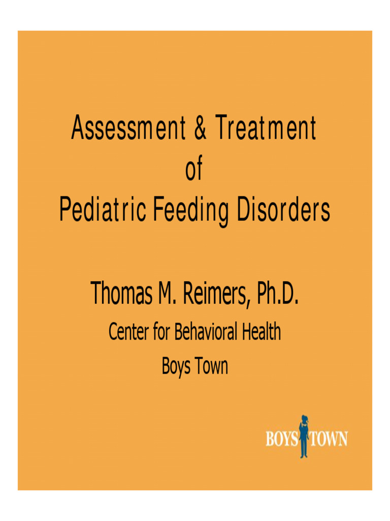 Pediatric Feeding Disorders: Assessment & Treatment | PDF ...