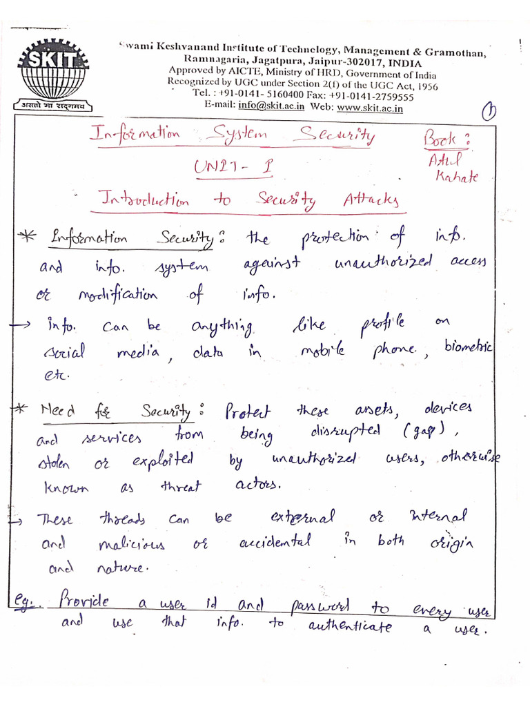 ISS Unit-1 Notes | PDF