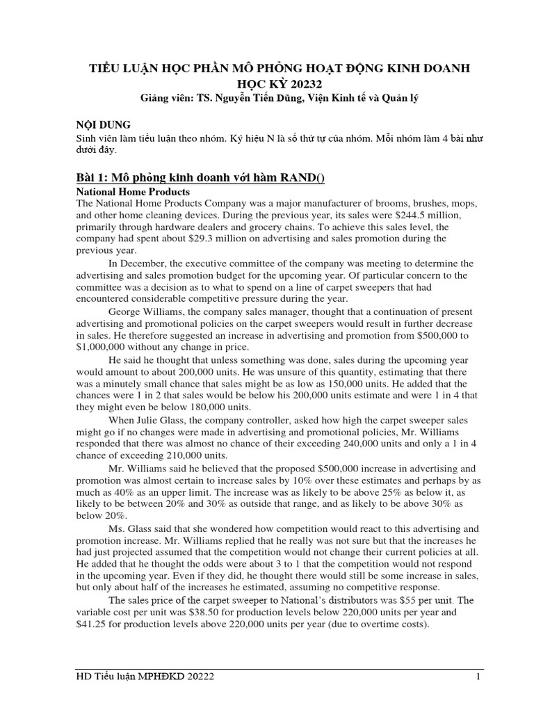 De Bai Tieu Luan MPKD 20232 | PDF