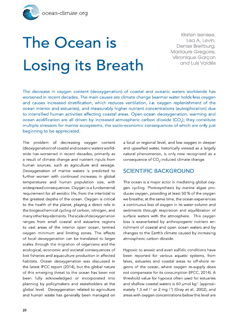 The Ocean Is Losing Its Breath 2016-1-6 | PDF