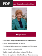 Nola Pender's Health Promotion Model Explained | PDF | Behavior ...