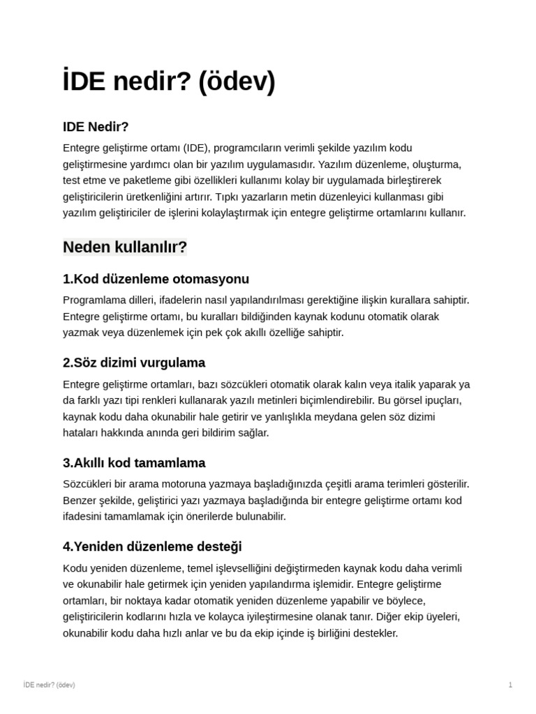 İDE nedir | PDF