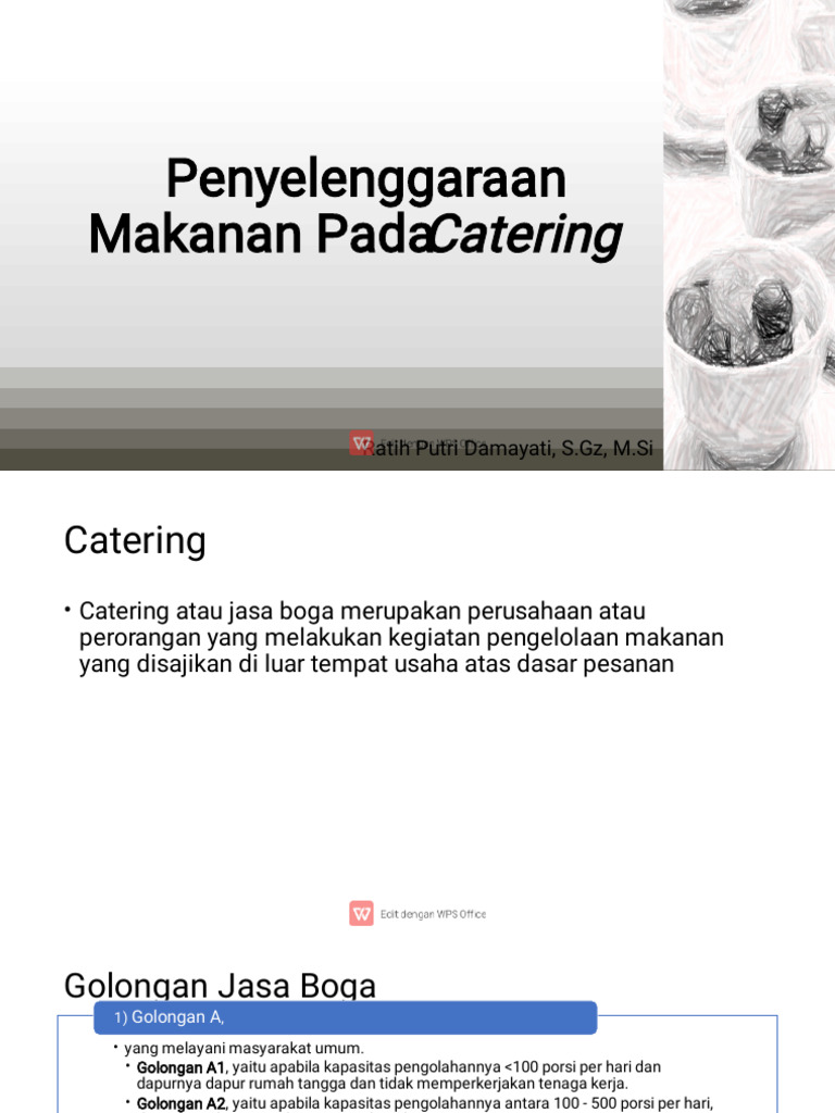Penyelenggaraan Makanan Pada Catering | PDF | Kesehatan Holistik