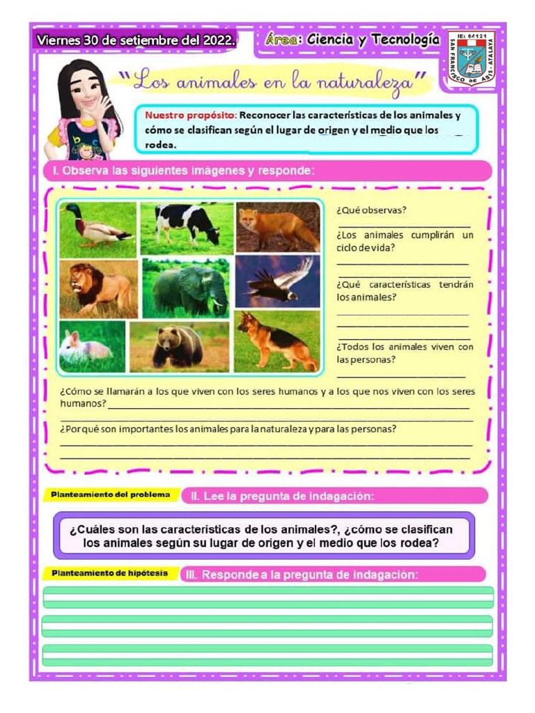 Animales Silvestres y Domesticos | PDF