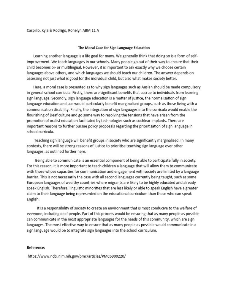 RRL Research Assignment | PDF | Curriculum | Sign Language