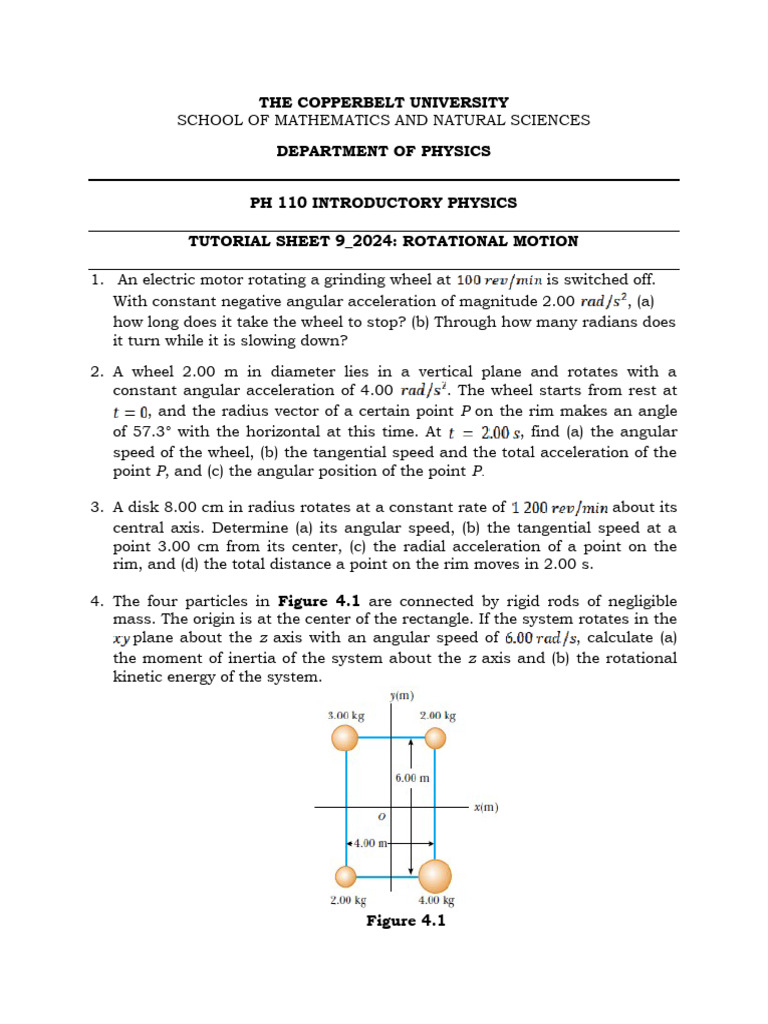 2024 - Tutorial - 9-ROTATIONAL MOTION | PDF | Rotation Around A Fixed Axis | Torque