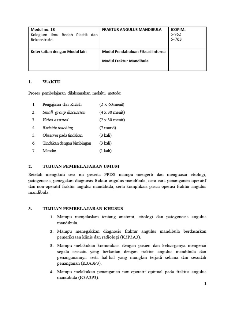 Modul 18 Fraktur Angulus Mandibula | PDF