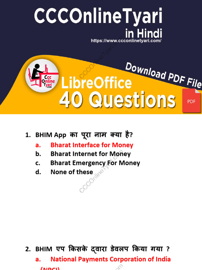 CCC 40 Libreoffice Questions | PDF