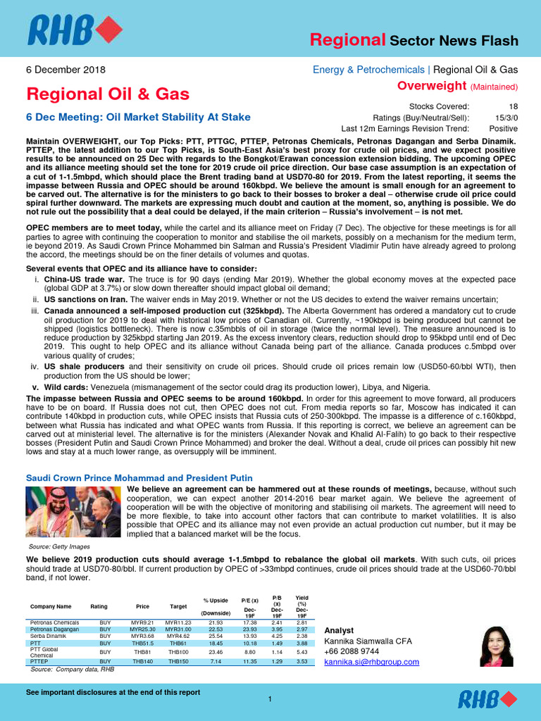 Newsletter RHB Report Oil & Gas Division | PDF | Opec | Securities ...