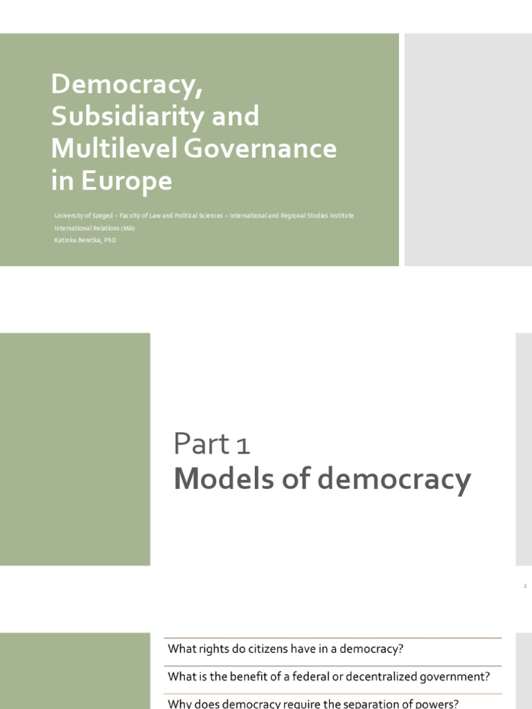Part 1 - Democracy Models | PDF | Democracy | Political Ideologies