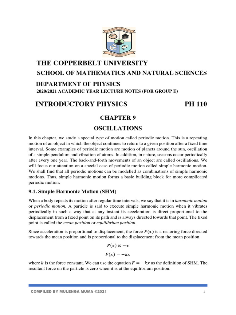 Chapter 9 Oscillations | PDF | Oscillation | Resonance