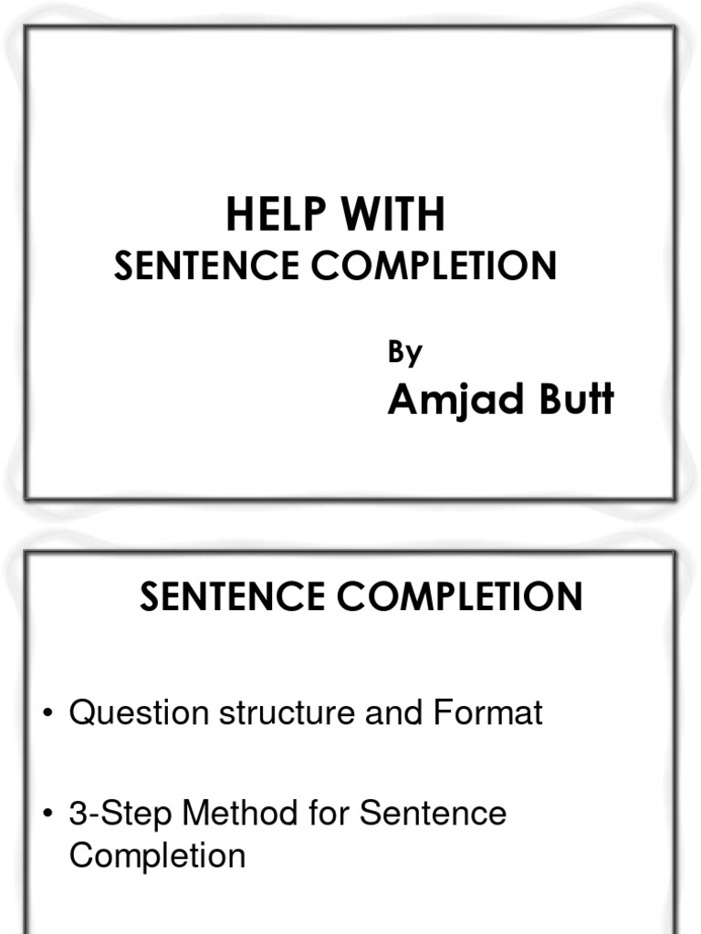 Sentence Completion | PDF | Sentence (Linguistics)