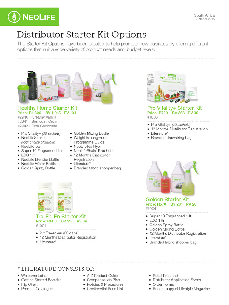 Distributor Starter Kit Options-20feb17 | PDF | Rebate (Marketing) | Prices
