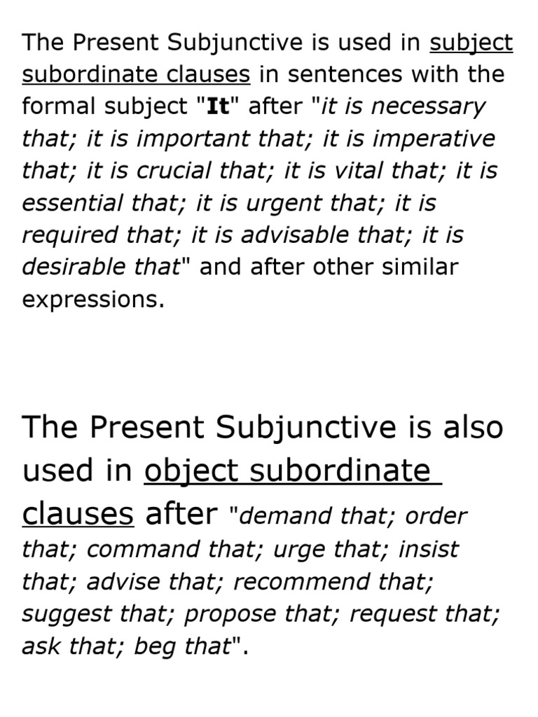 Subjunctive 1 | PDF | Language Arts & Discipline | Foreign Language Studies
