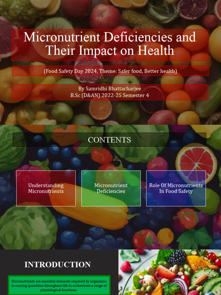 Micronutrient Deficiency | PDF | Micronutrient | Malnutrition