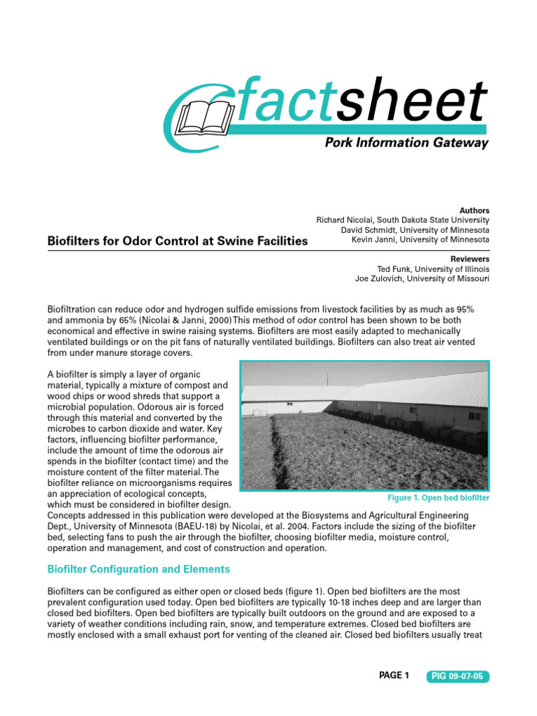 Biofilters For Odor Control at Swine Facilities1 | PDF | Porosity ...