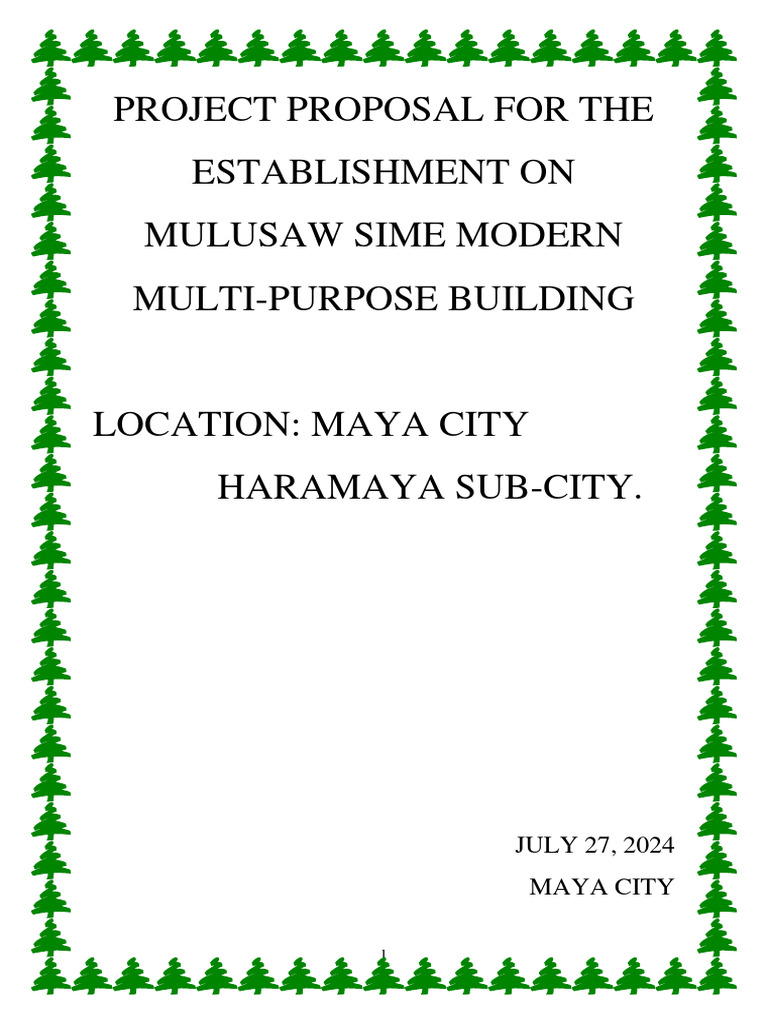 Project Proposal For The Establishment On Mulusaw Sime Modern Multi | PDF | Economic Growth | Taxes