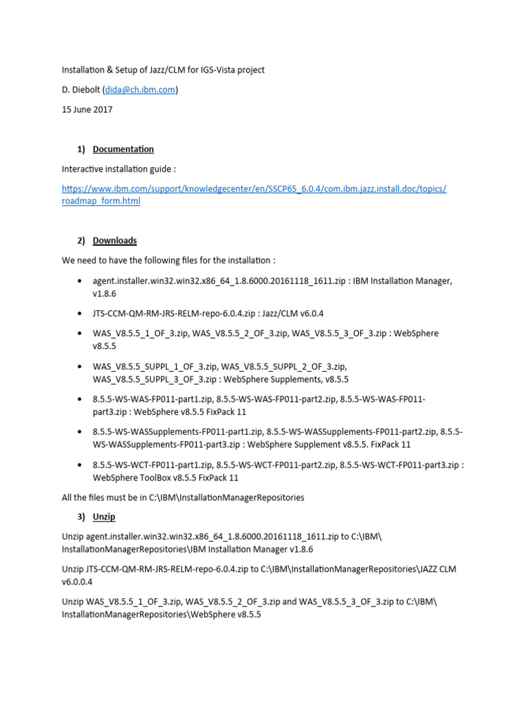 Jazz/CLM Installation Guide | PDF | Ibm Db2 | Zip (File Format)