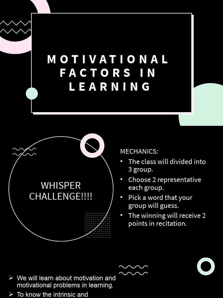 Motivational Factors in Learning | PDF | Motivational | Motivation