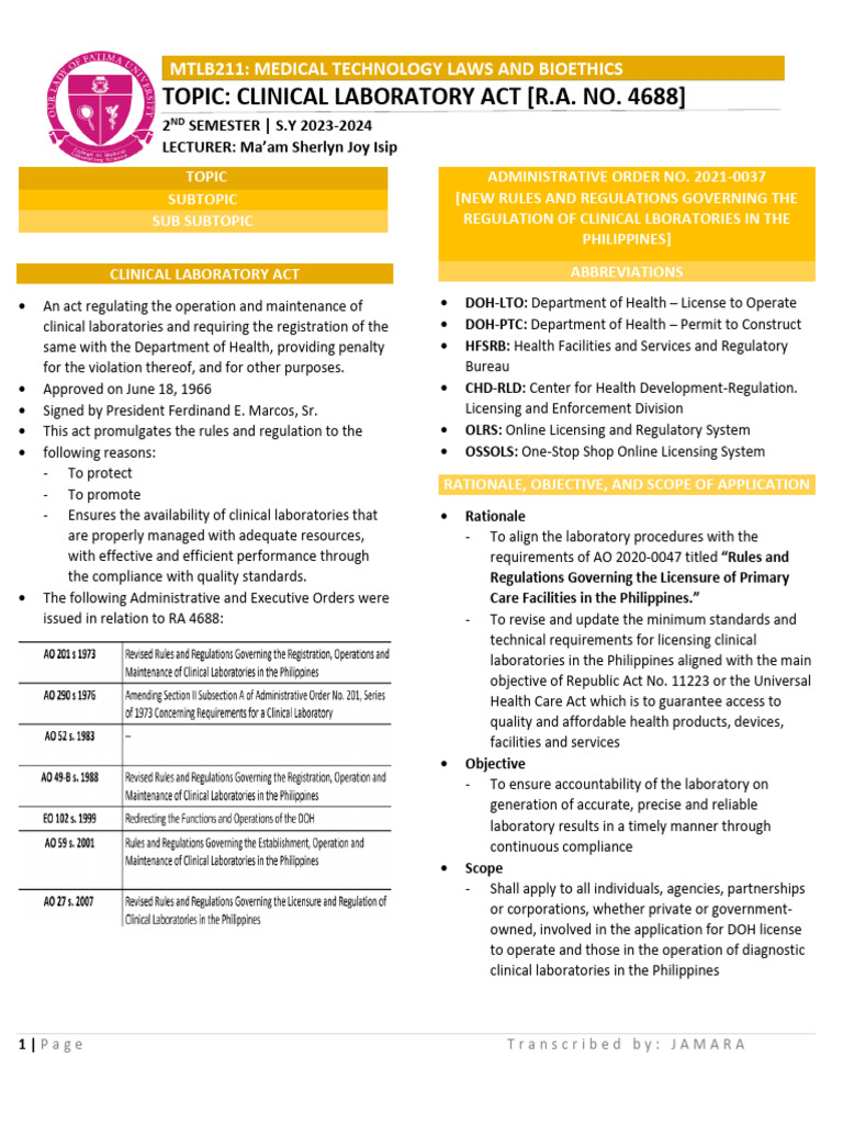 4 - Clinical Laboratory Law | PDF | Pathology | Cytopathology