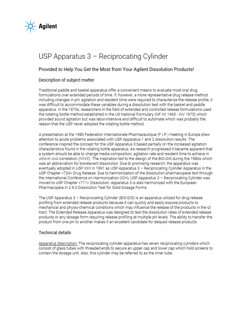 USP Apparatus | PDF | Tablet (Pharmacy) | Gastrointestinal Tract