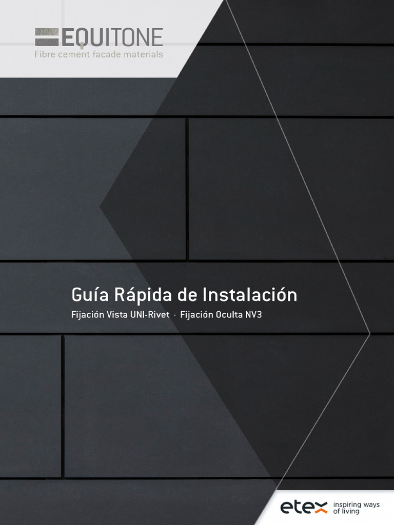 Guia Rapida de Instalacion Equitone | PDF | Perforar | Remache