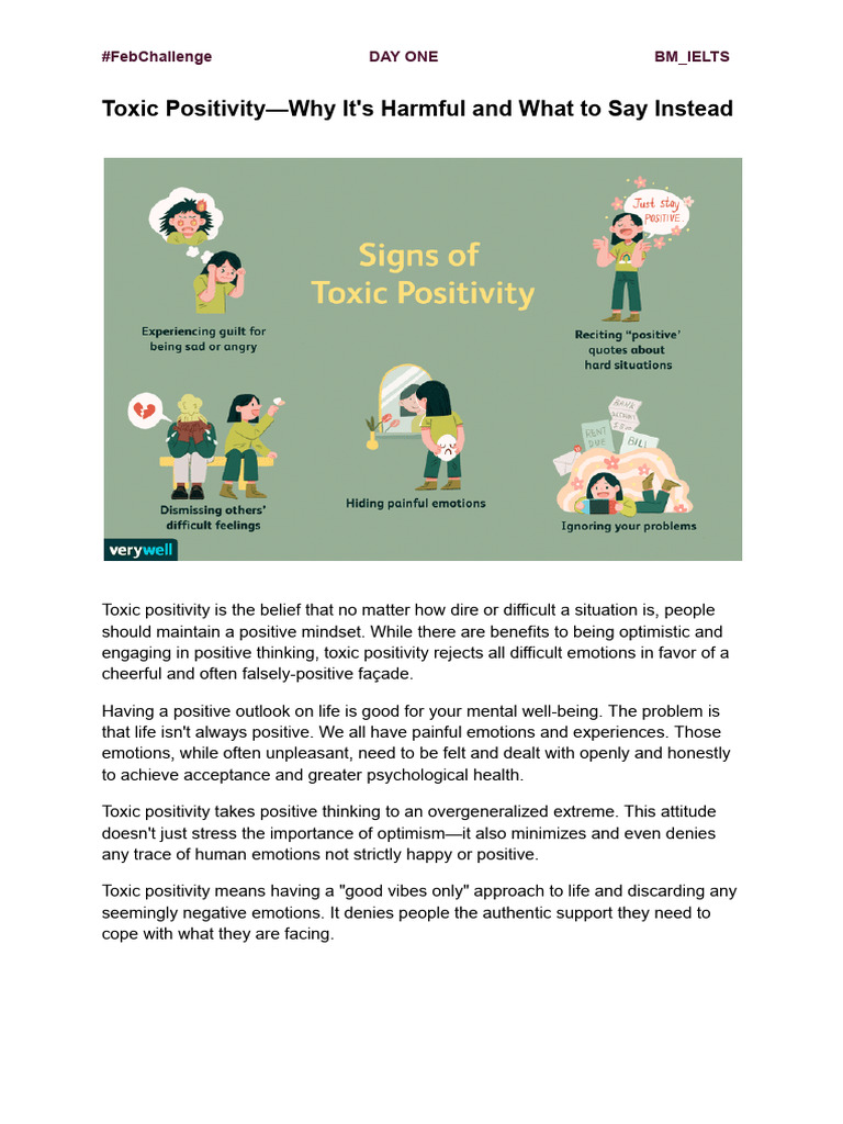 Feb 1 'Toxic Positivity | PDF | Feeling | Optimism