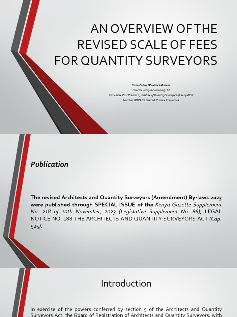 Revised Scale of Fees for Quantity Surveyors | PDF | Consultant | Business