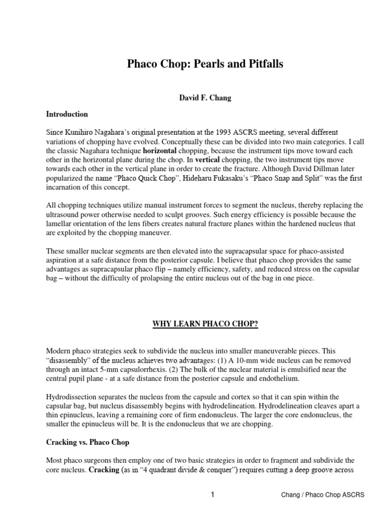 ASCRS Chop Handout FINAL | PDF | Ophthalmology