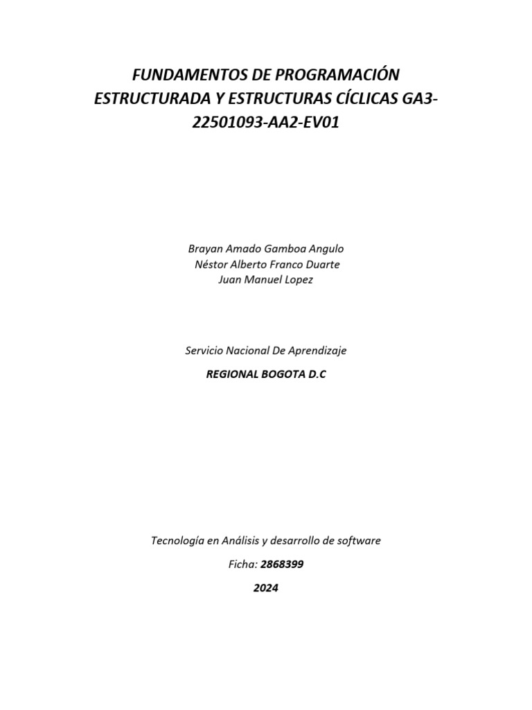 Fundamentos de Programación Estructurada y Estructuras Cíclicas | PDF ...