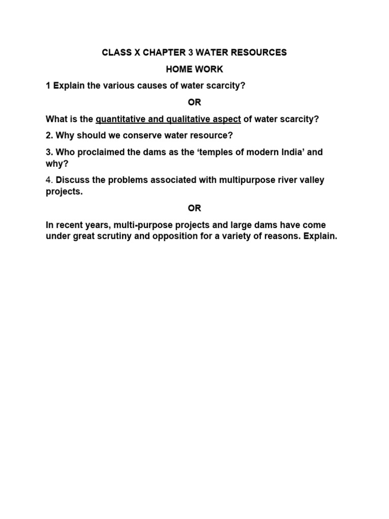 Water Resources: Causes & Conservation | PDF