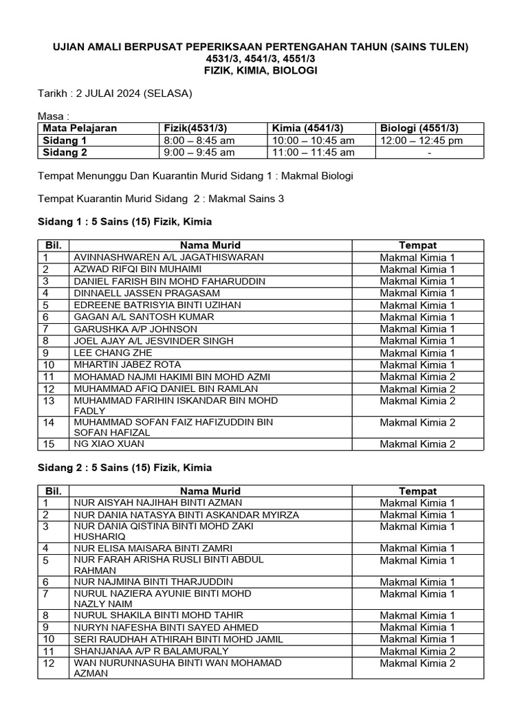 Jadual Uas Ppt f5 | PDF
