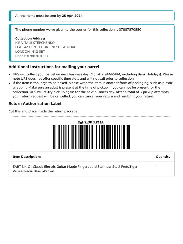 UPS Return Label 2 | PDF