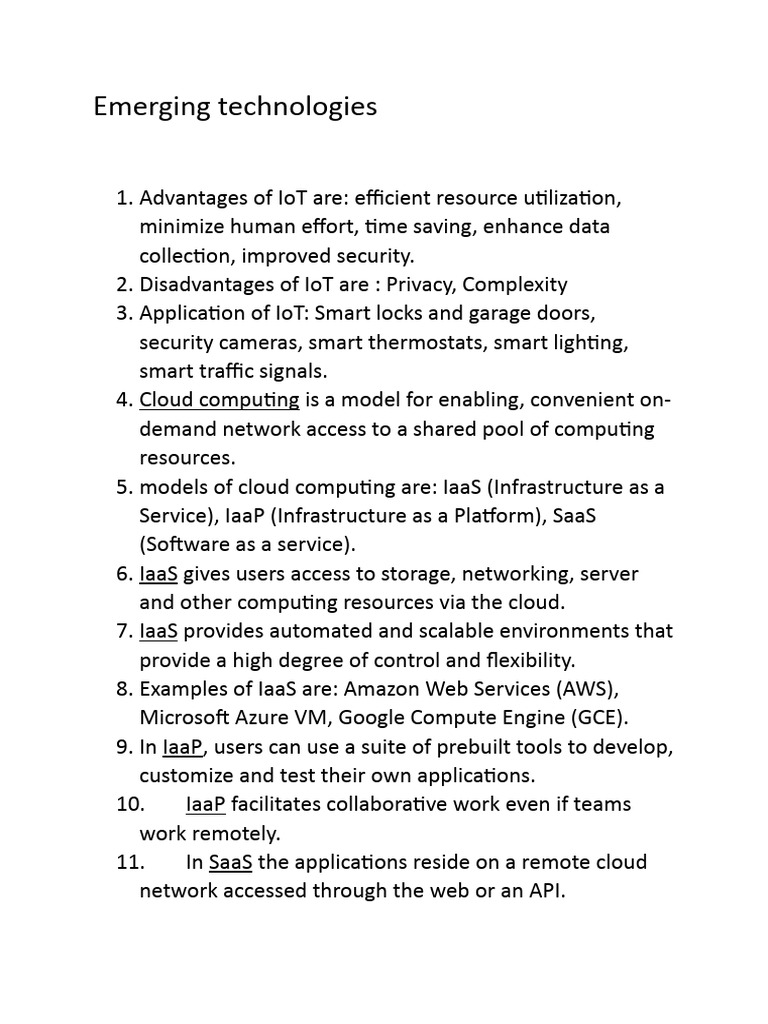 Emerging Technologies | PDF | Cloud Computing | Software As A Service