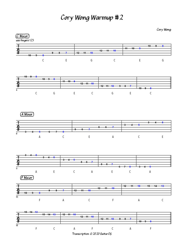Cory Wong Warmup 2 TAB | PDF